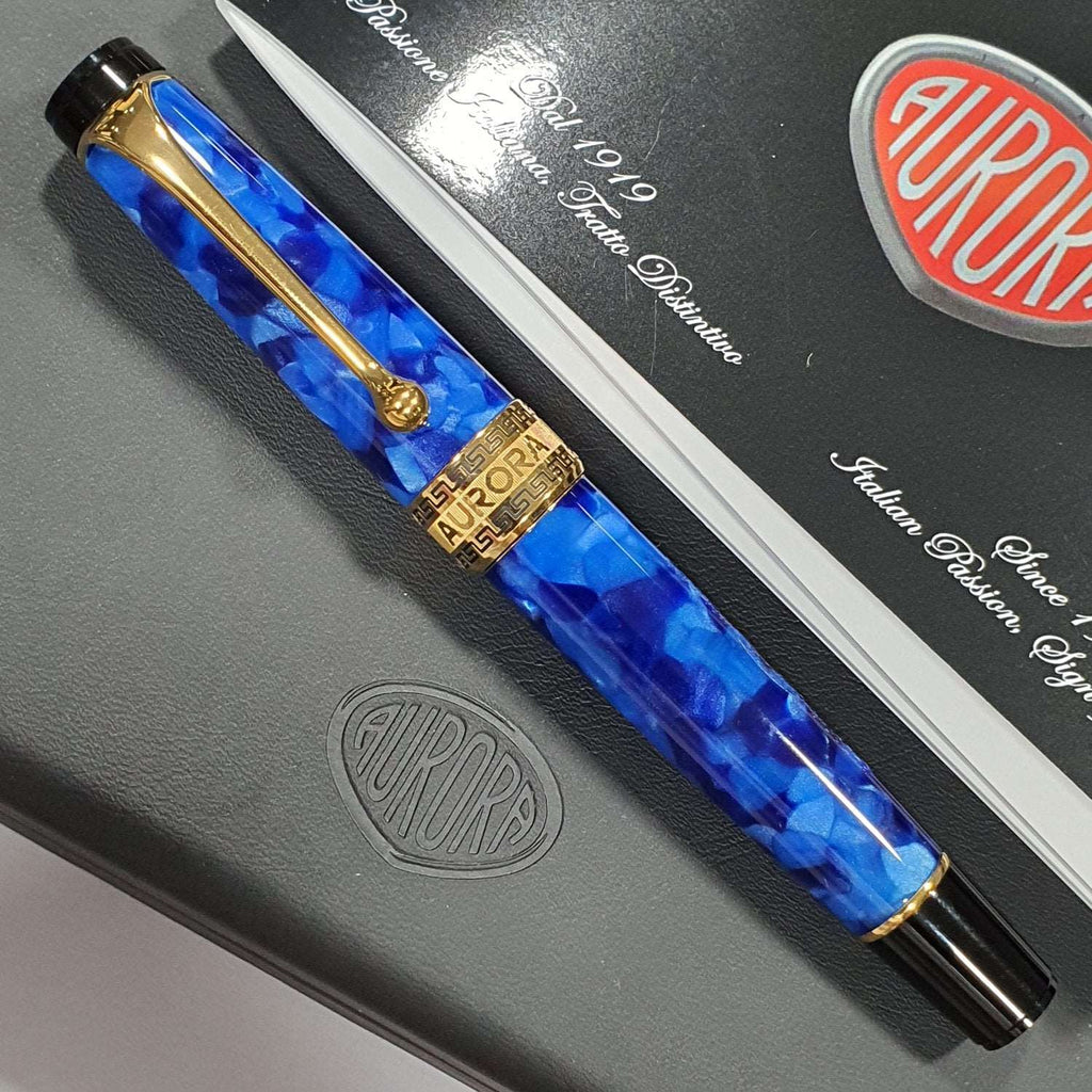 Aurora Optima Cobalt Blue 14K Gold GT Fountain Pen 996-B | Italy ...