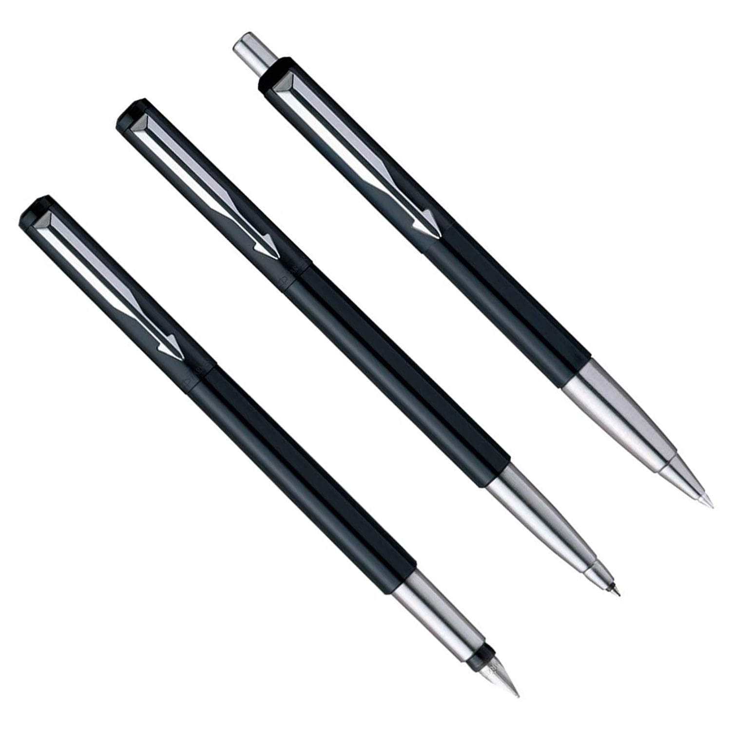 Parker Vector Standard Set Black CT Fountain Pen + Roller Ball Pen + B