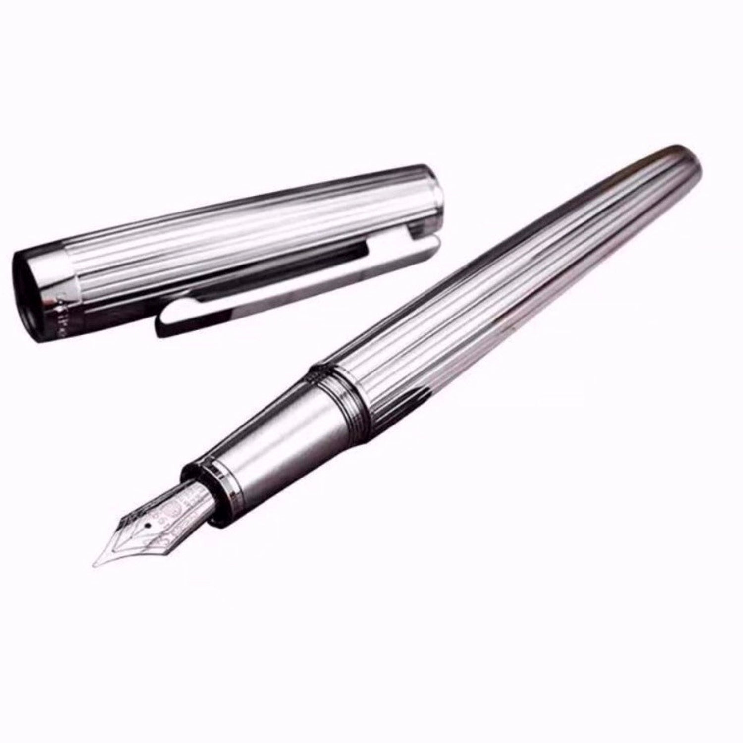 Hongdian 1845 Chromium Silver White Fountain Pen