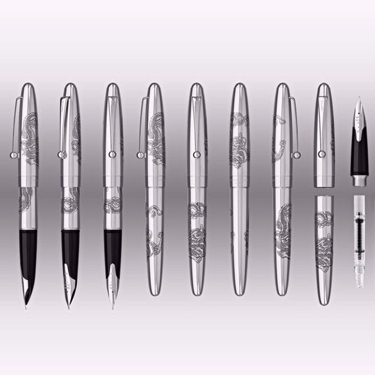 Pilot Sterling Silver Dragon CT Fountain Pen