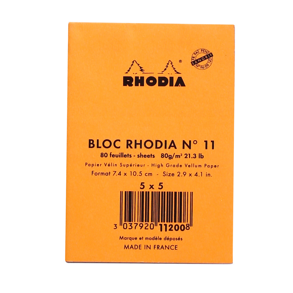 Rhodia Basics Orange Notepad (74X105mm - Grid) 11200C