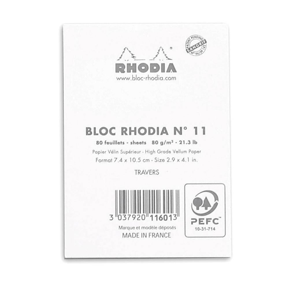 Rhodia Basics White Notepad (74X105mm - Lined) 11601C