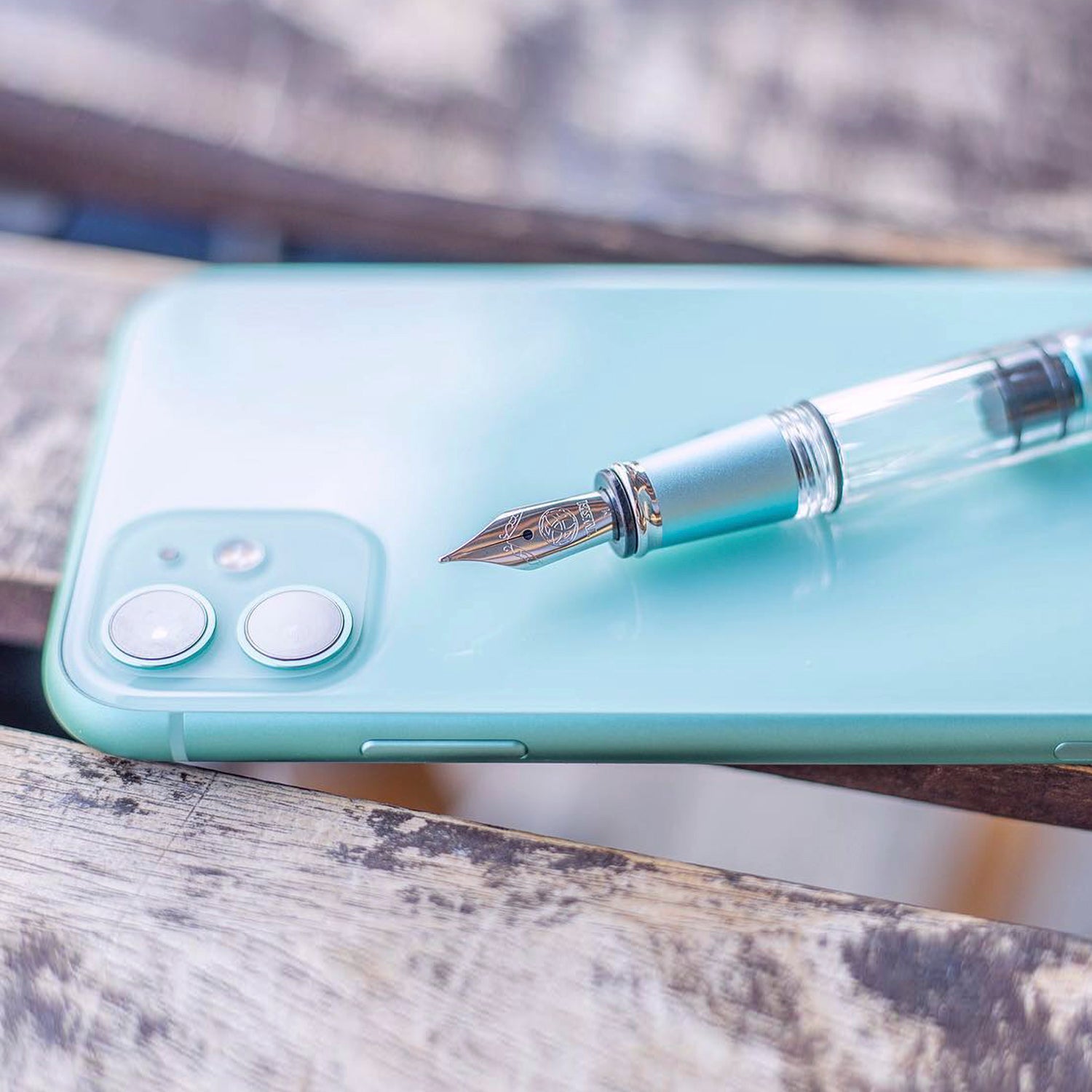 Twsbi Diamond Mini AL Mint Blue CT Fountain Pen